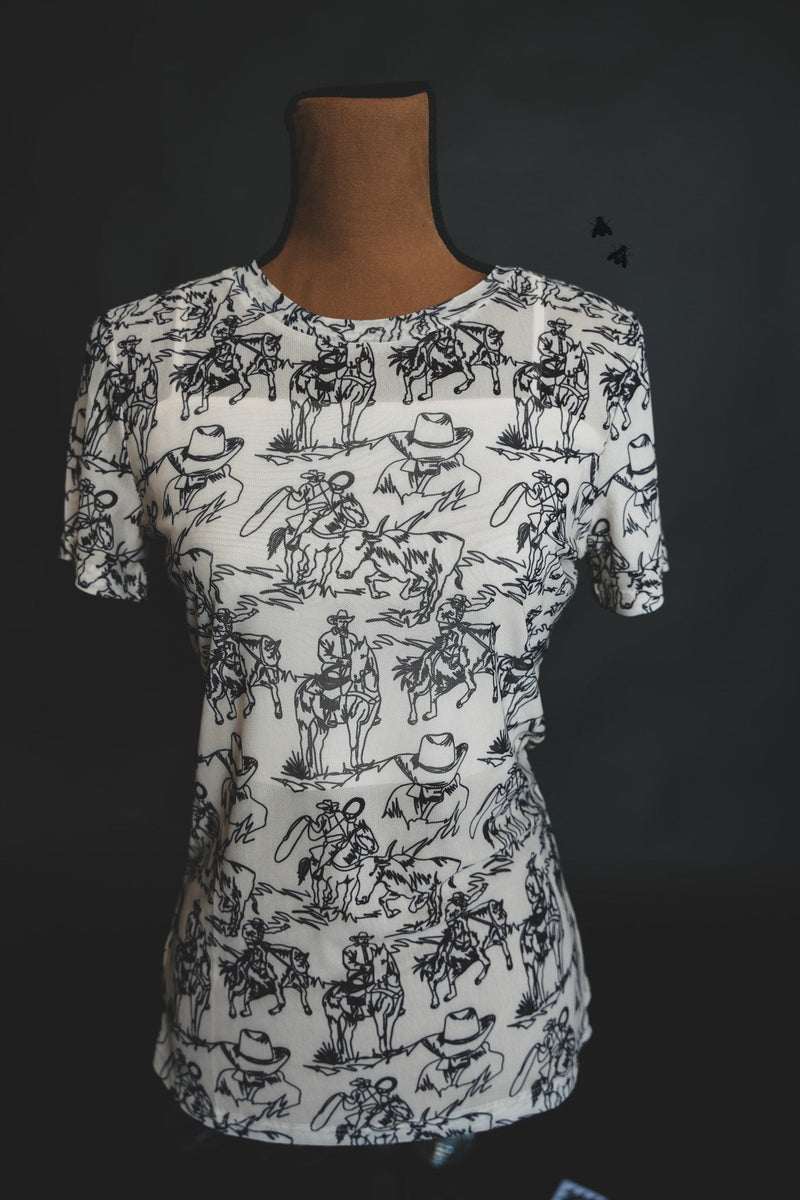 Walk the Line Mesh Top – The Rowdy Buckaroo